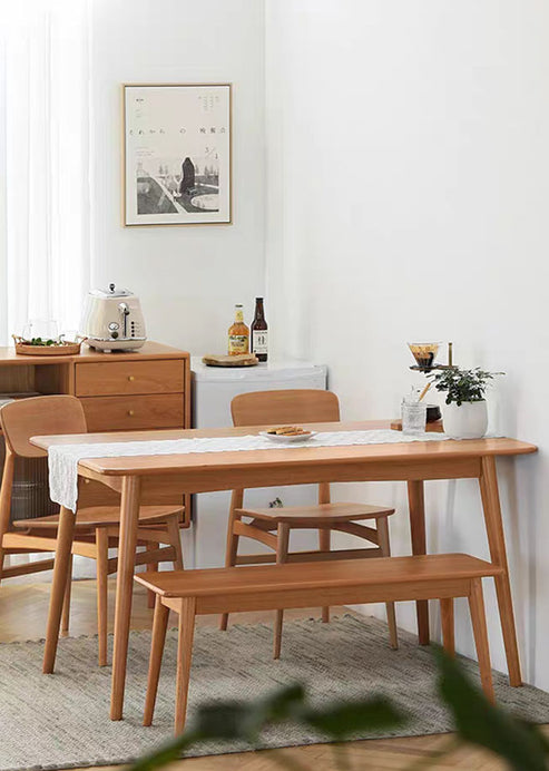 Modern Long Solid Wood Dining Table | nichinichi.sg